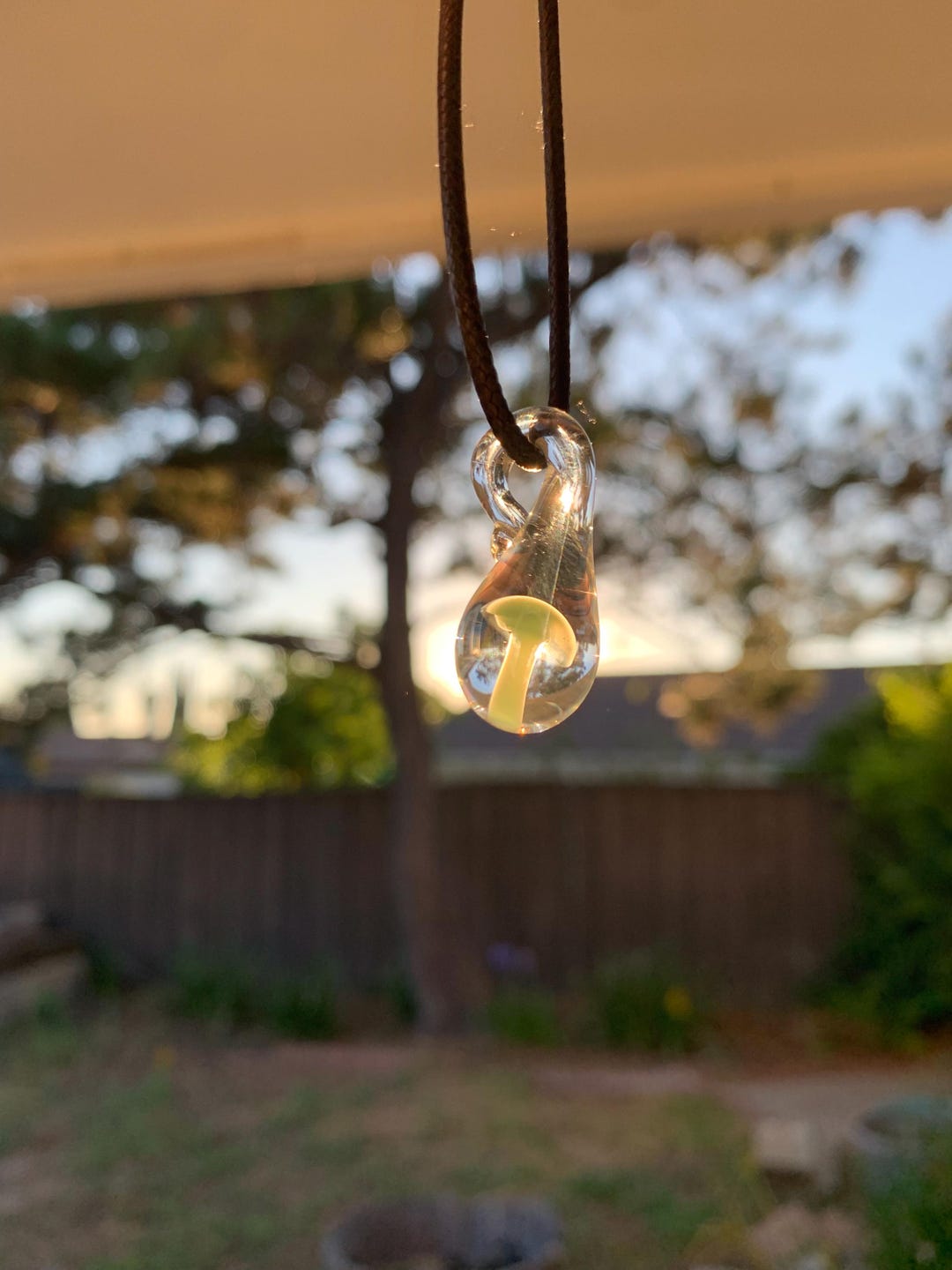 Glass Teardrop Mushroom Push Pendent Jade - Etsy