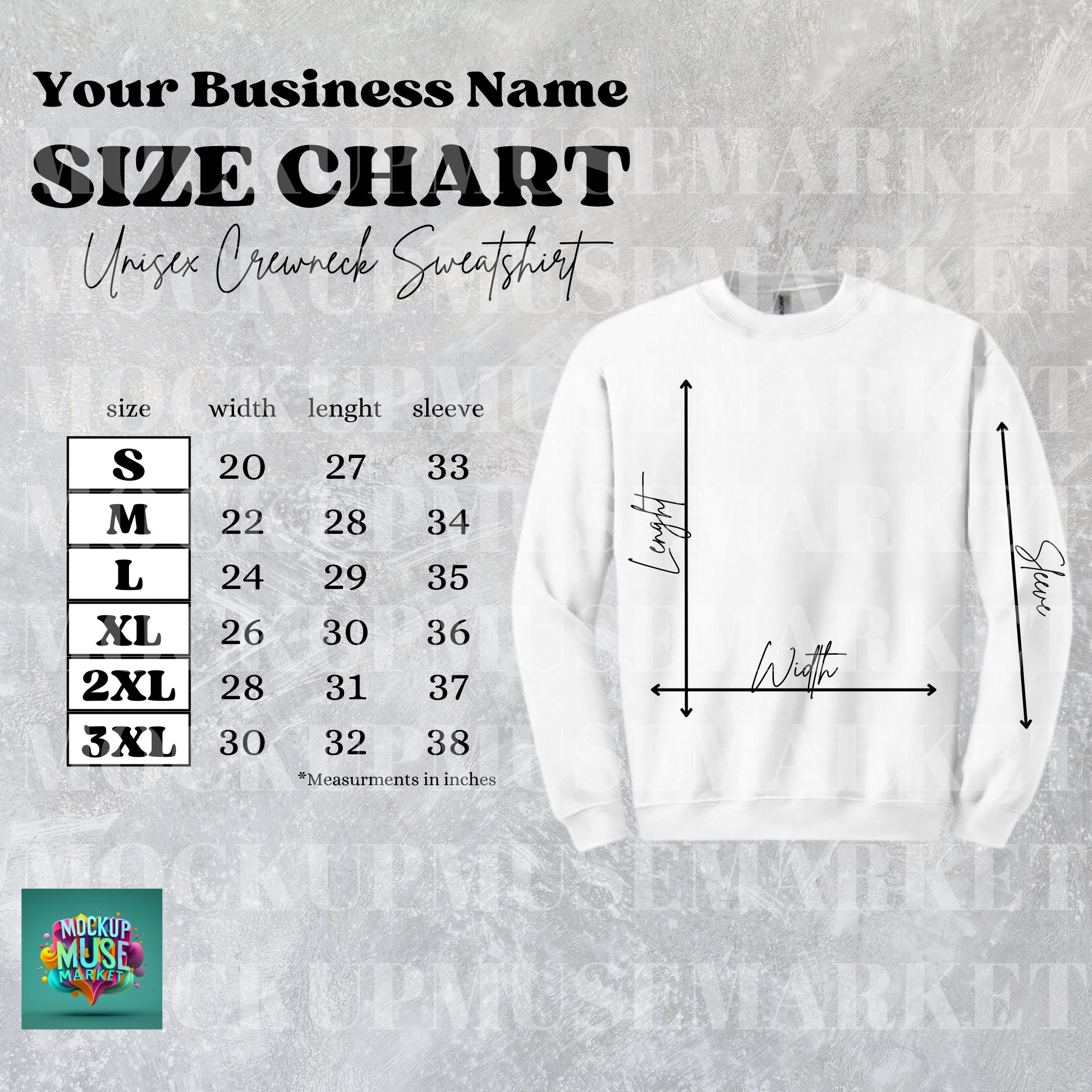 Gildan 18000 Color Chart Size Chart Bundle | Editable Size Chart and ...