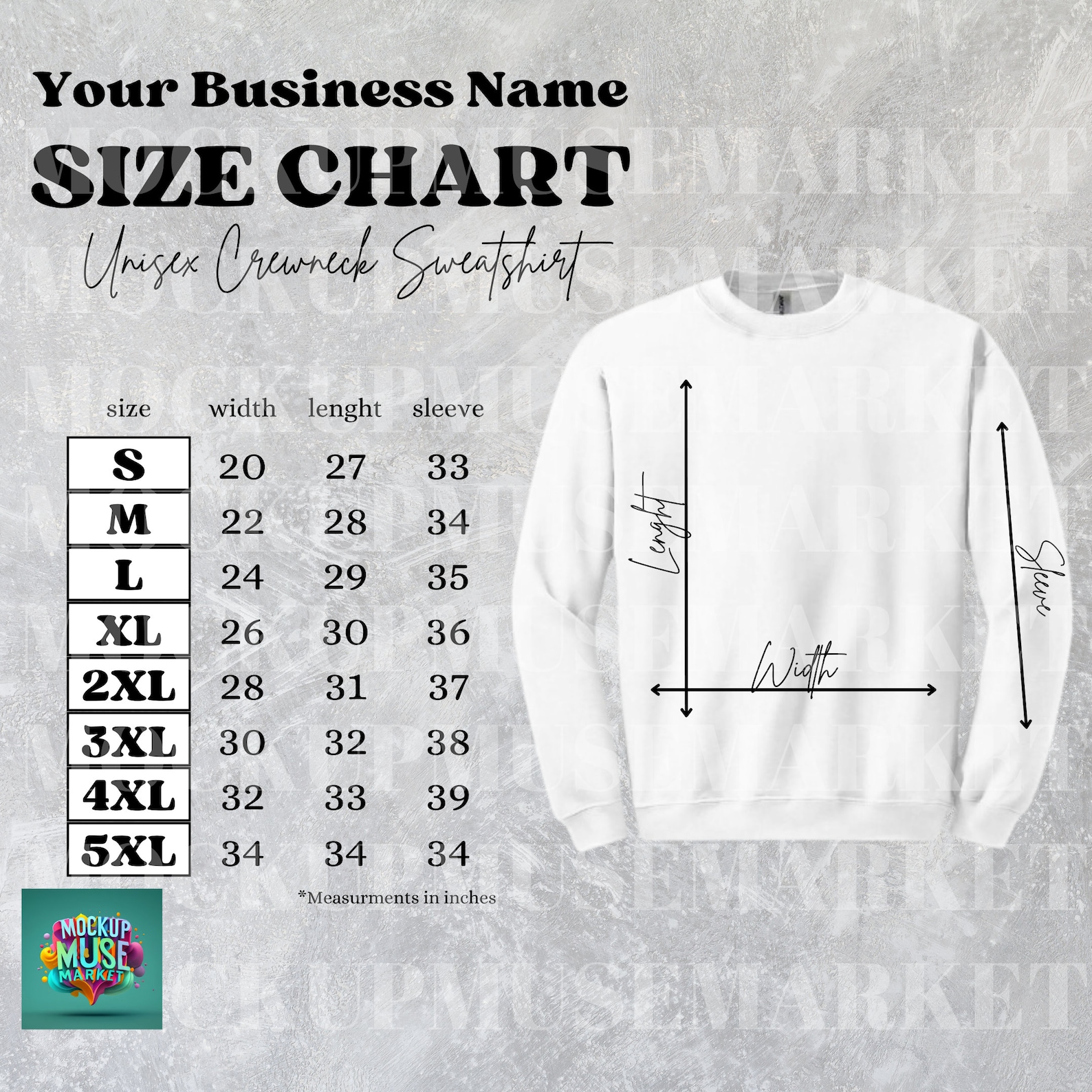 Gildan 18000 Color Chart Size Chart Bundle | Editable Size Chart and ...
