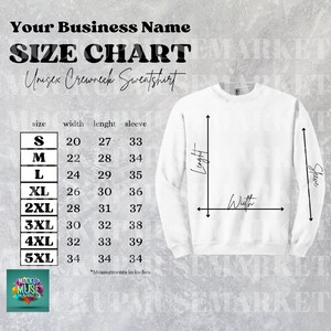 Gildan 18000 Color Chart Size Chart Bundle | Editable Size Chart and ...