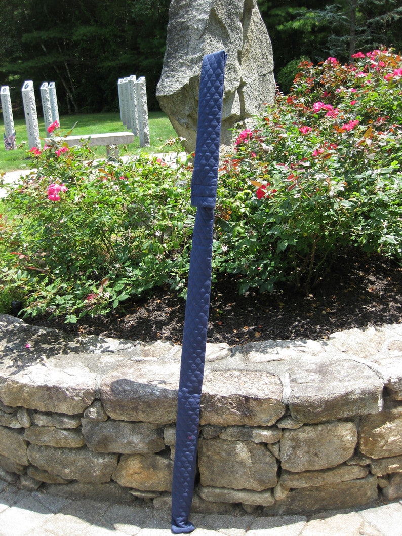 Estuche para bastón BO _ Tela acolchada azul _ Estuche para artes ...