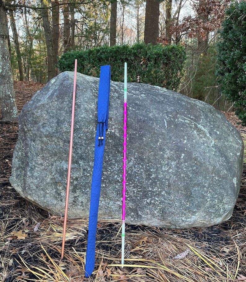 Estuche para bastón BO _ Tela acolchada azul _ Estuche para artes ...