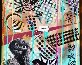Original Street Art on Canvas, Mixed Media, Hand Painted and Created - Etsy