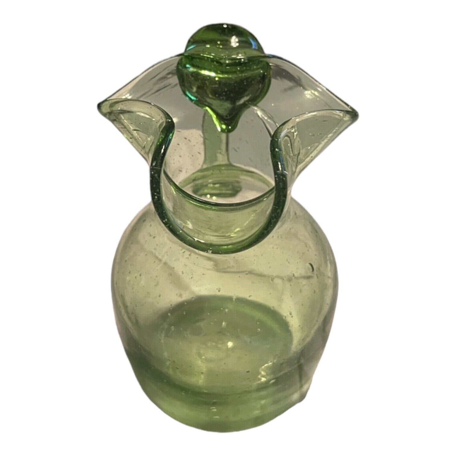 Small Blenko Art Glass Pitcher ~ Apple Green ~ 6" Tall - Etsy