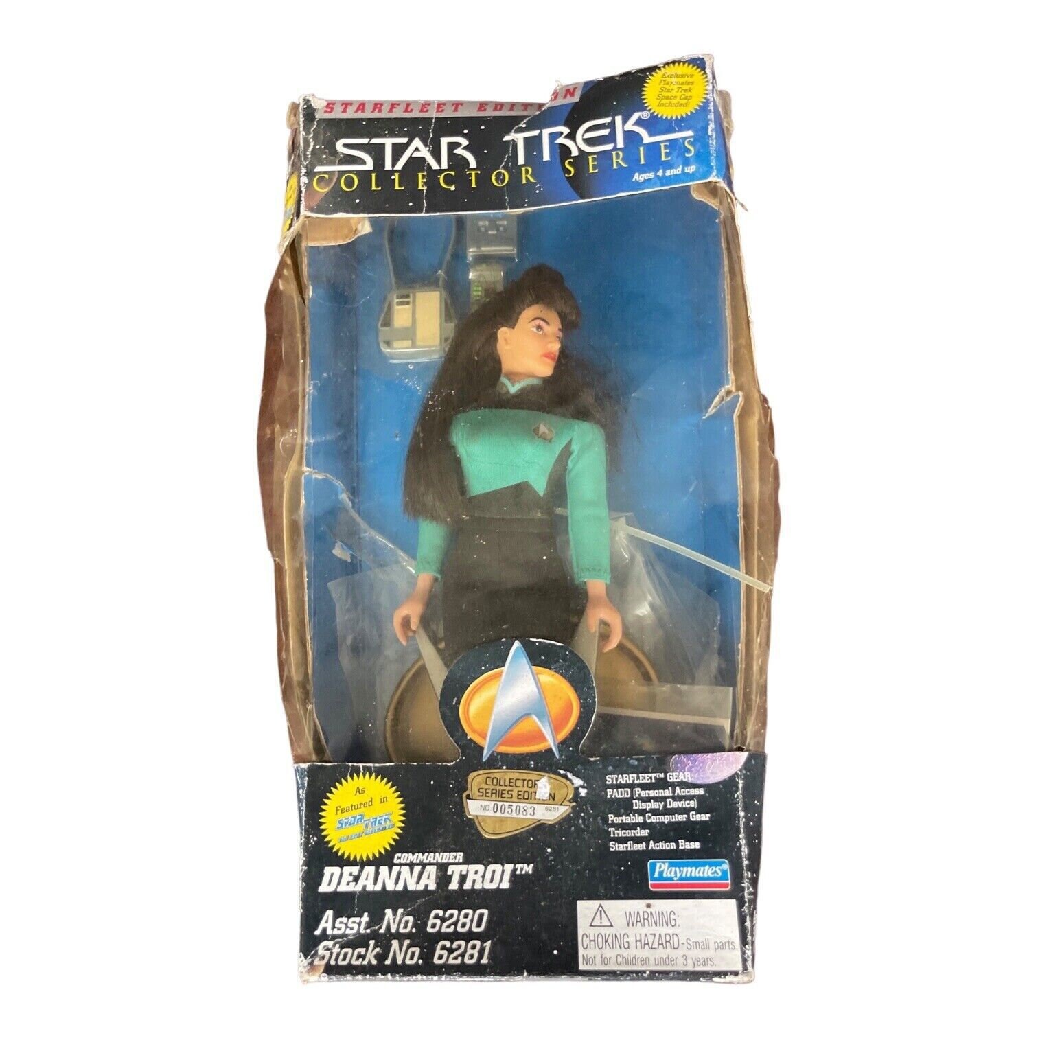 3-1995 Star Trek Series Edition, 1-deanna Troi 2-borg 3-worf Figurines ...