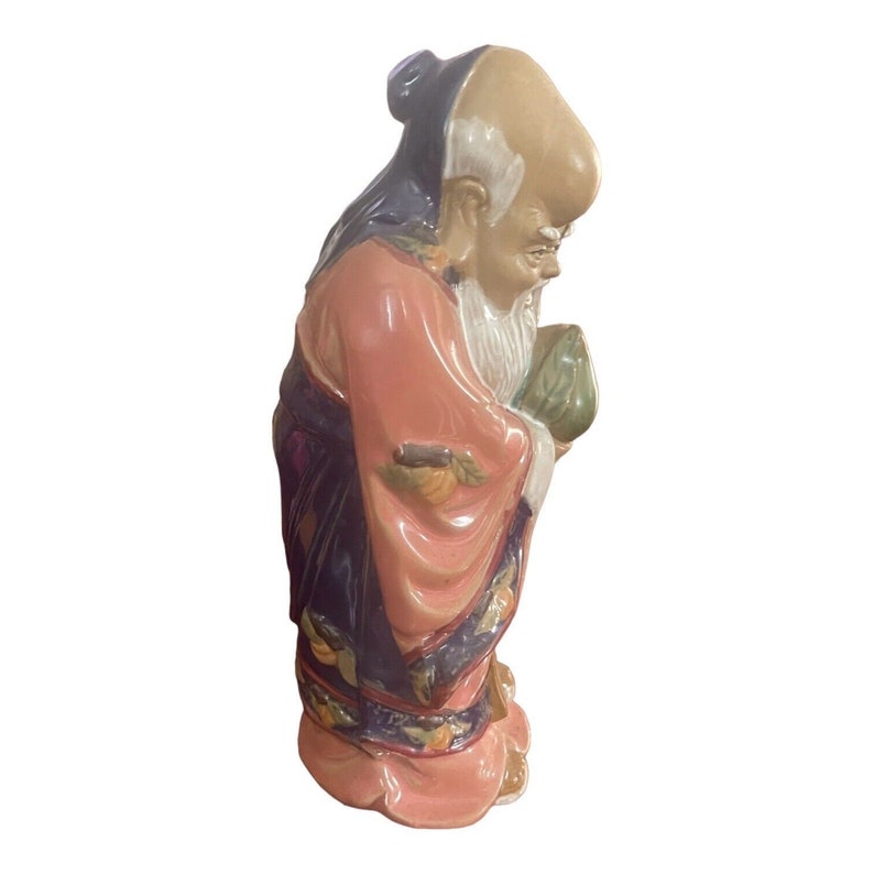 Chinese Art Pottery Porcelain Lucky God Statue Mud Man Figurine Marked ...