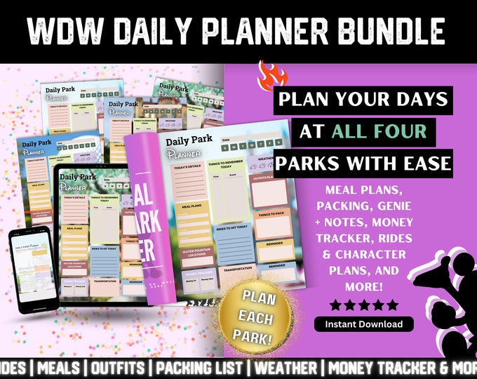 WDW Daily Park Planner: Editable Trip Itinerary (printable PDF) - Etsy