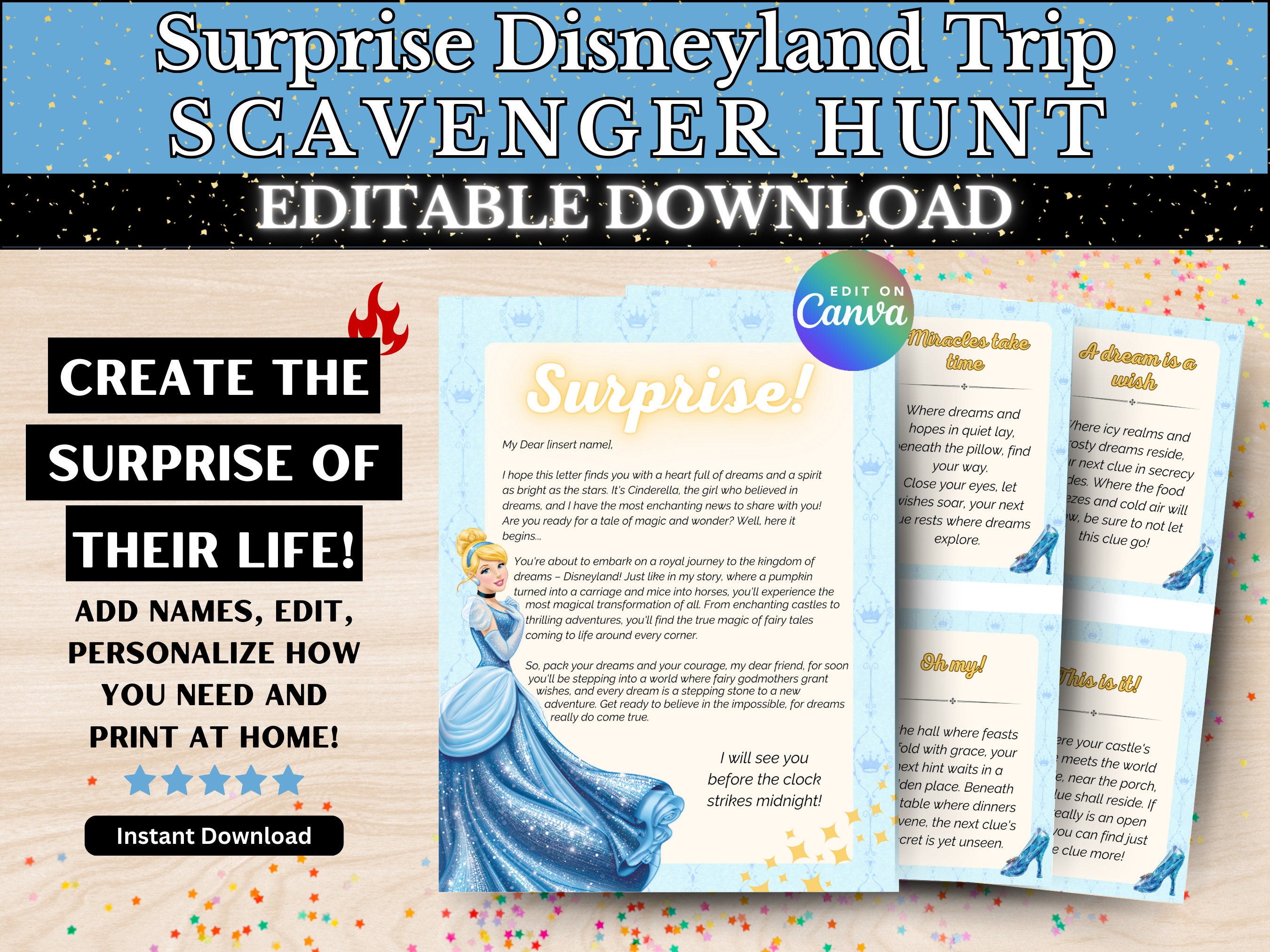 Editable Surprise Trip Scavenger Hunt Bundle, Completely Customizable ...