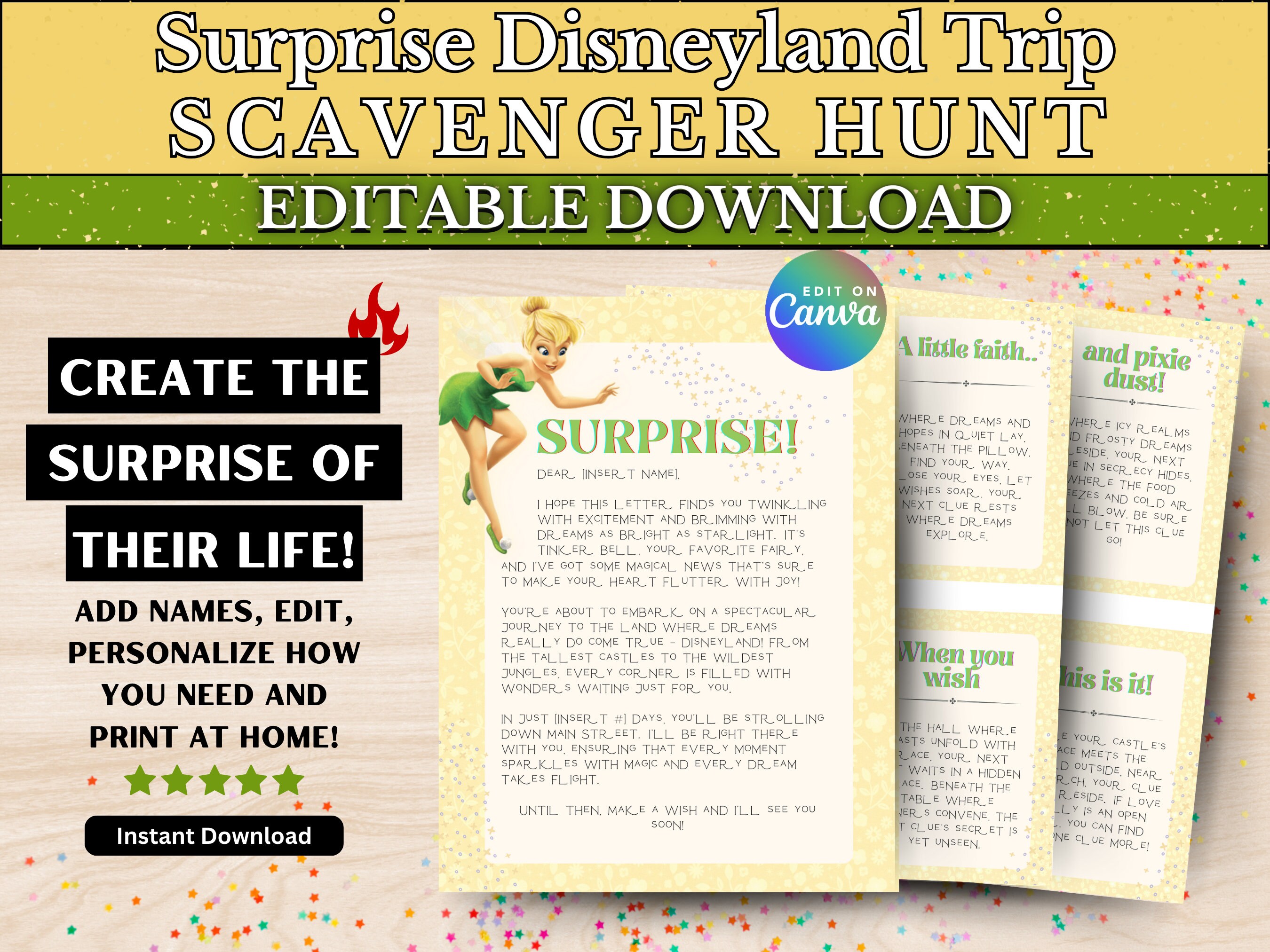 Editable Surprise Trip Scavenger Hunt Bundle, Completely Customizable ...