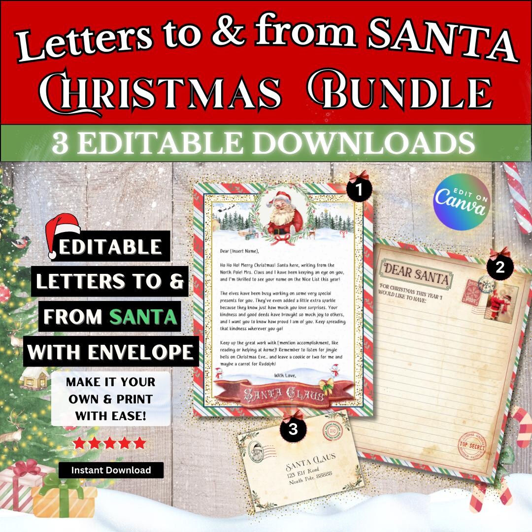Editable Santa Letter & Envelope Template | Christmas Wish List ...
