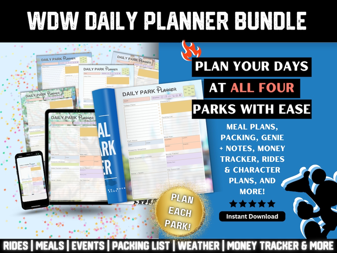 Daily WDW Planner EDITABLE on Canva | Dining Plans, Packing List ...