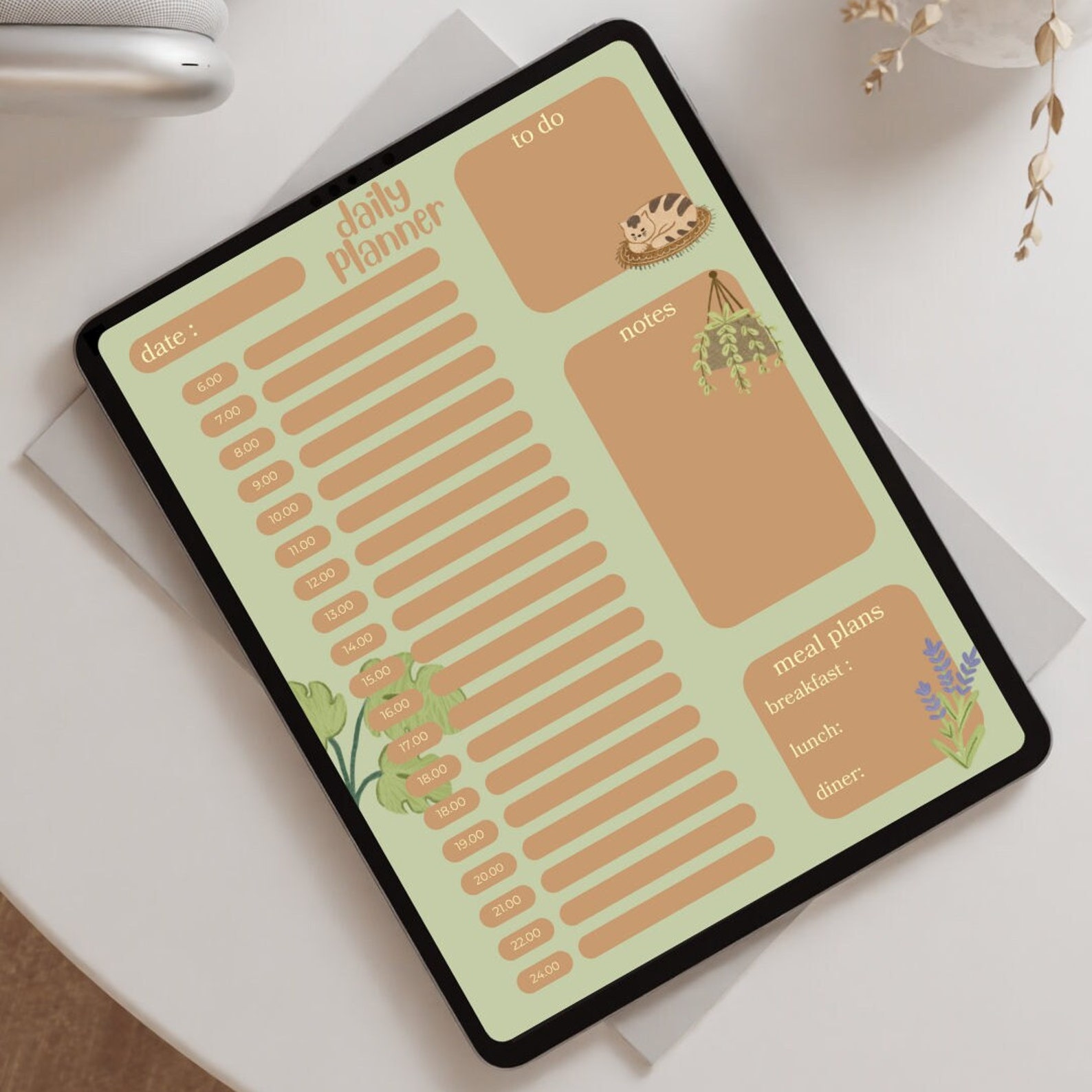 Plant Themed Daily Planner PDF Download - Etsy