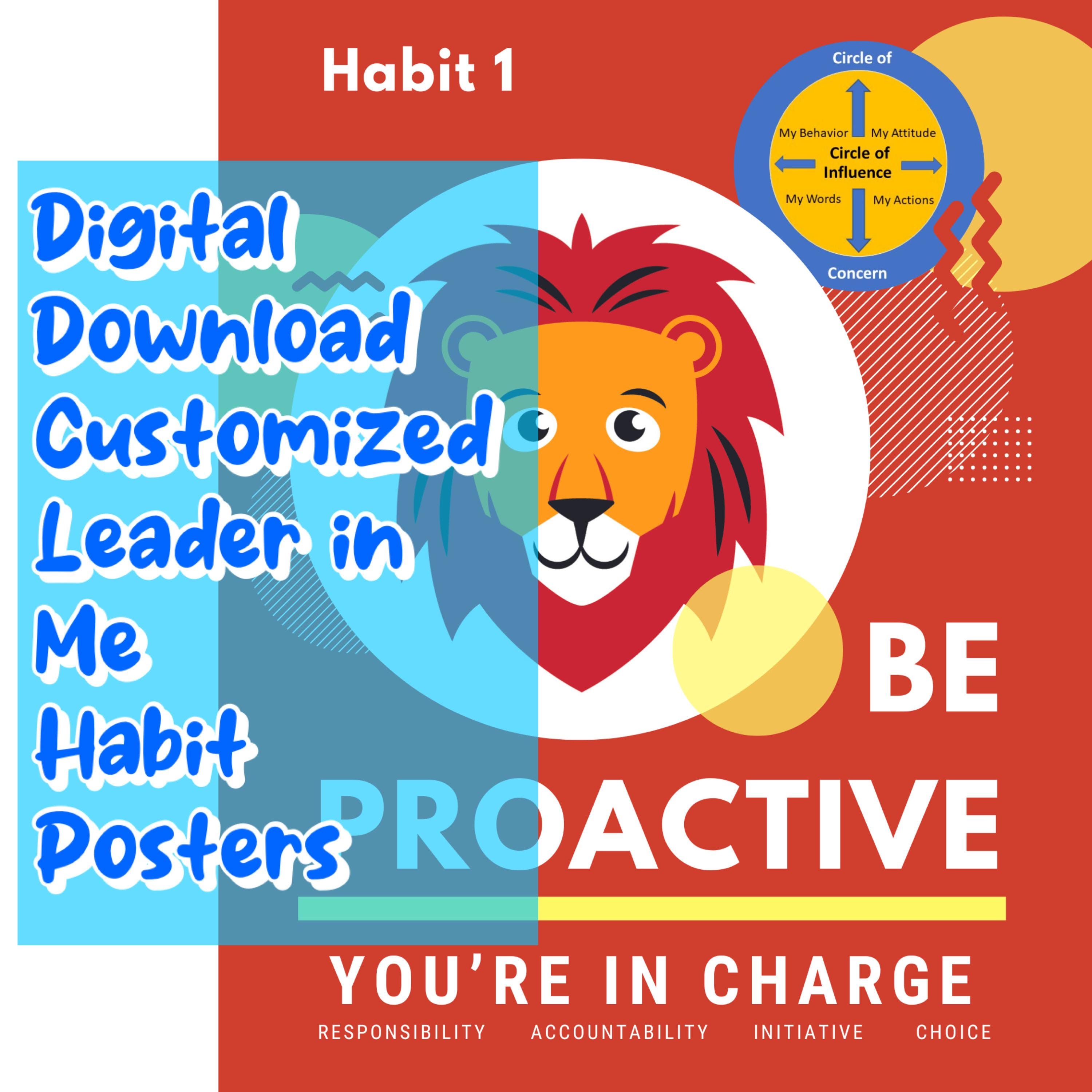 Custom Leader in Me 7 Habit Posters - Etsy