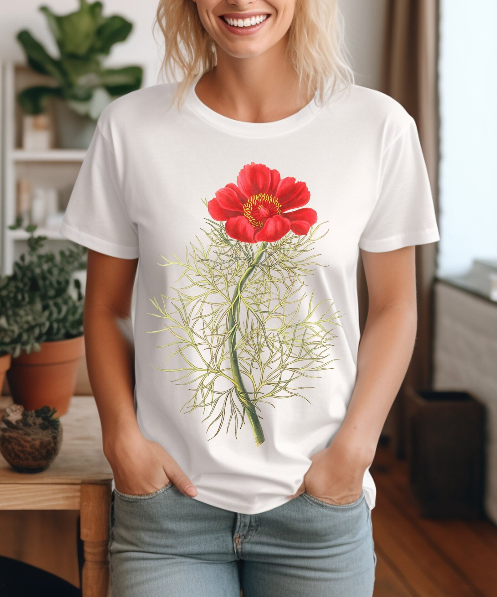 Peony Jersey Short Sleeve Tee - Etsy