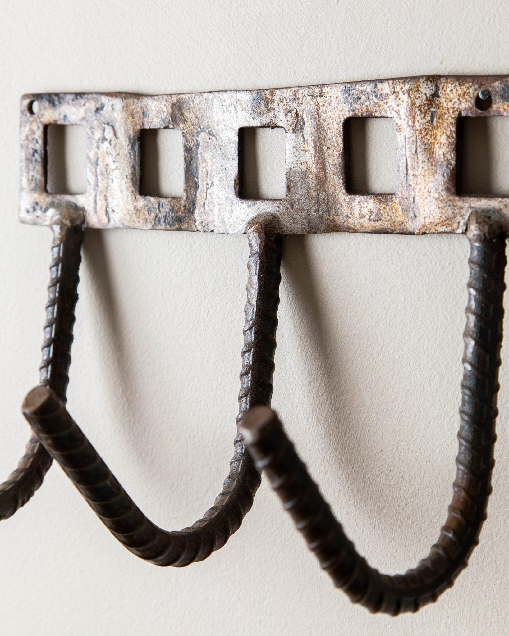 Vintage Brutalist Hand Forged Rebar Wall Hooks - Etsy
