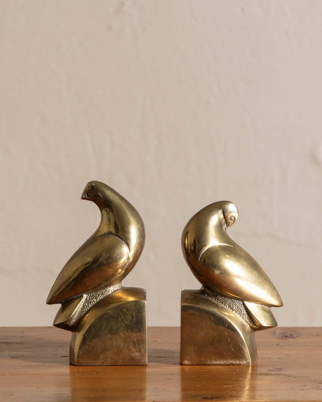 Vintage Art Deco Brass Dove Bookends - Etsy