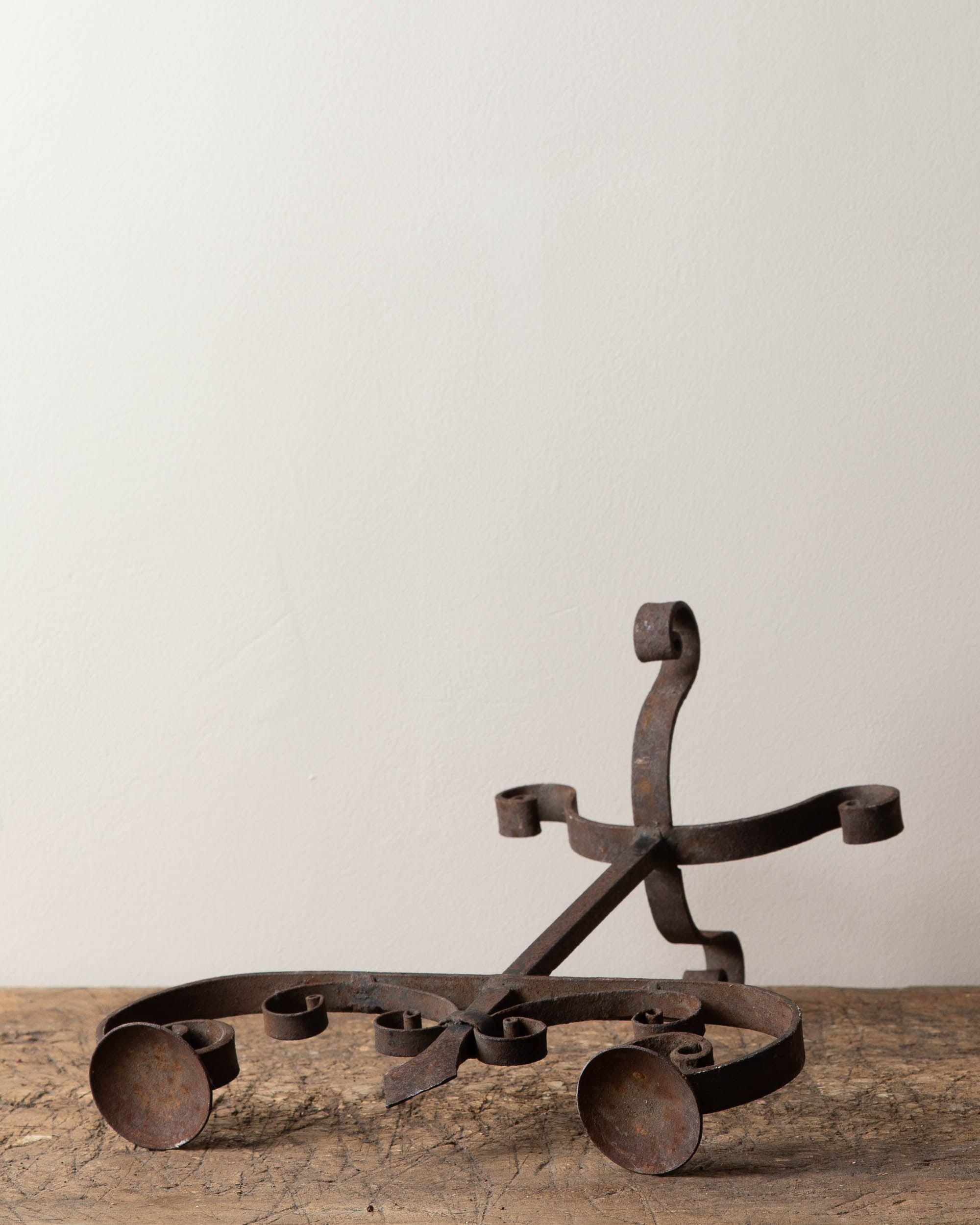 Vintage French Rusted Wrought Iron Candelabra - Etsy