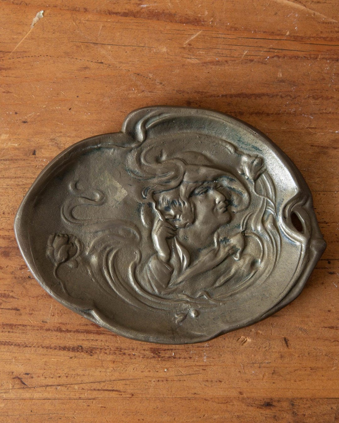 Vintage Bronze Art Nouveau Smoking Woman Ashtray - Etsy