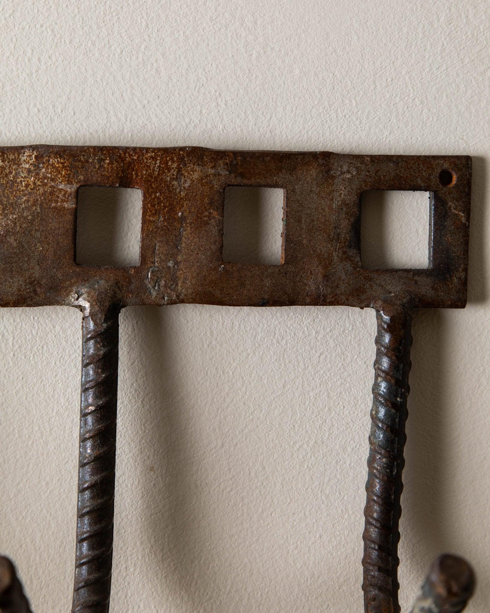 Vintage Brutalist Hand Forged Rebar Wall Hooks - Etsy
