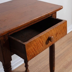 Antique Pine Side Table W/ Drawer - Etsy