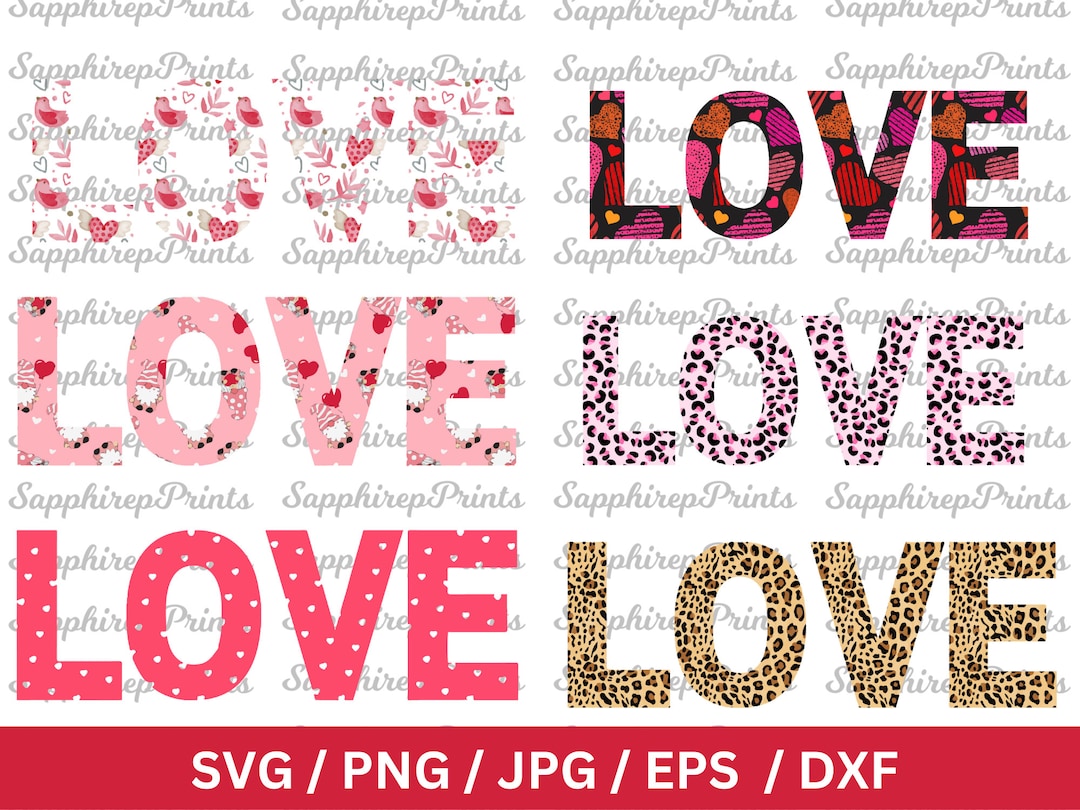 Love Svg Png Bundle, Valentine Day Love Svg Bundle, Love Word Svg ...