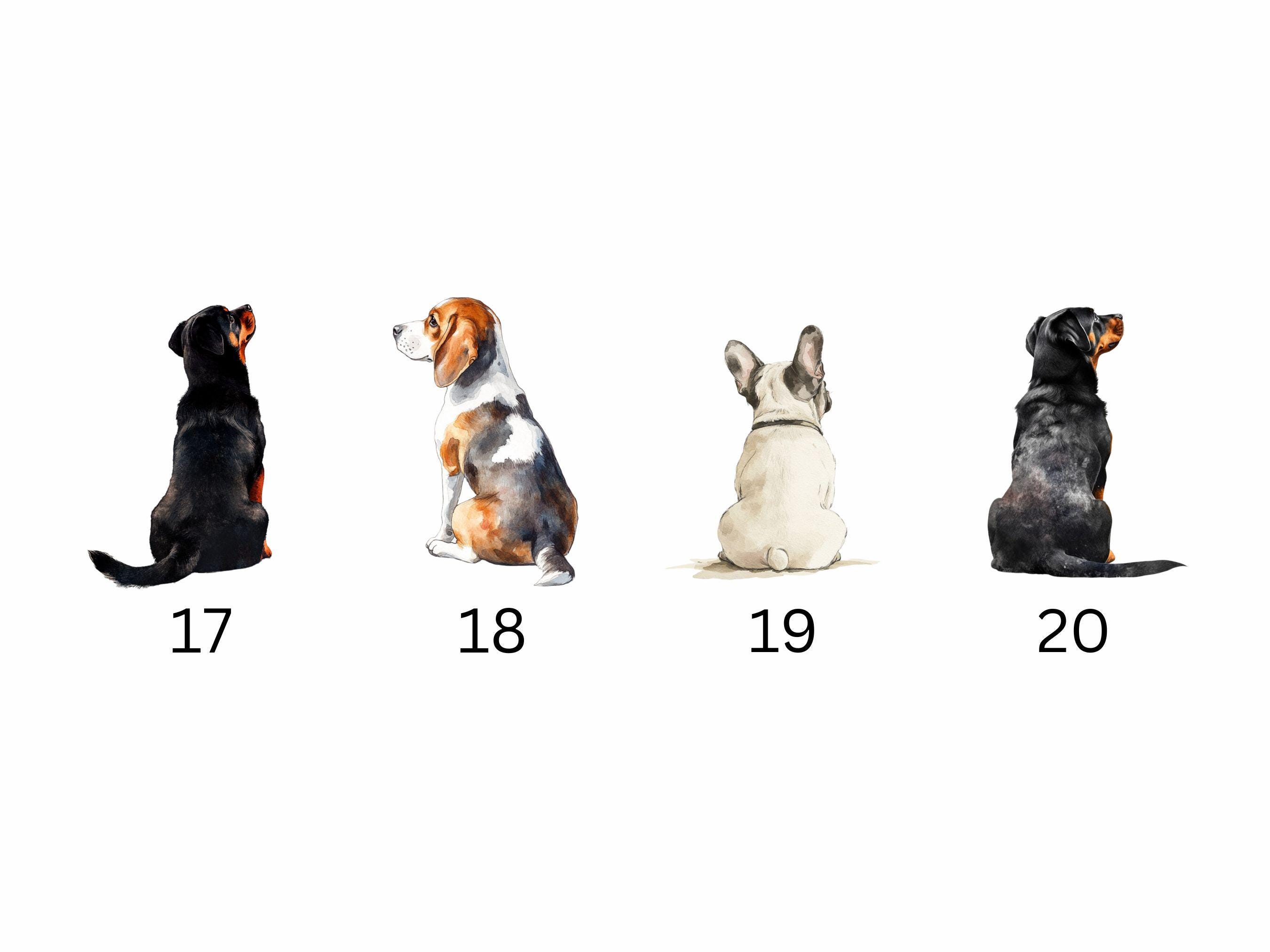 Dog Clipart From Back, Cute Dog Clipart, Watercolor Dog Breed Clipart ...