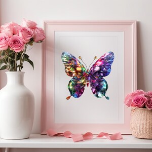 Colorful Crystal Butterflies, Butterfly PNG, Watercolor Butterfly ...