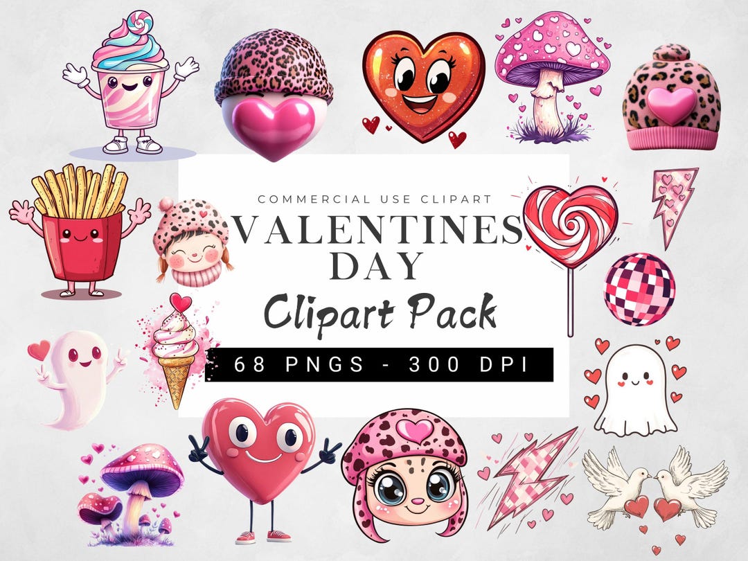 Retro Valentine Clipart Bundle, Groovy Valentine Png, Retro Valentine ...