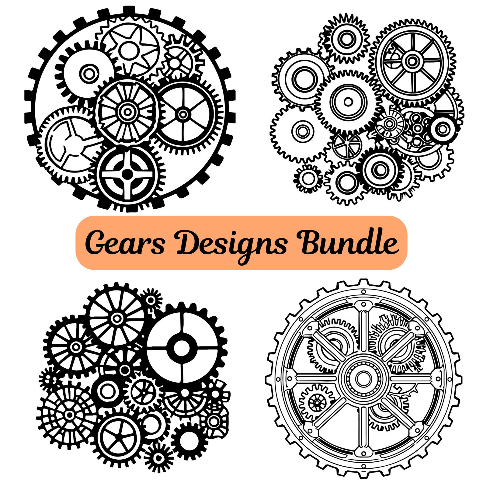 Gear Svg, Gears Svg Bundle, Cogs and Gears Svg, Gear Cogs Dxf ...