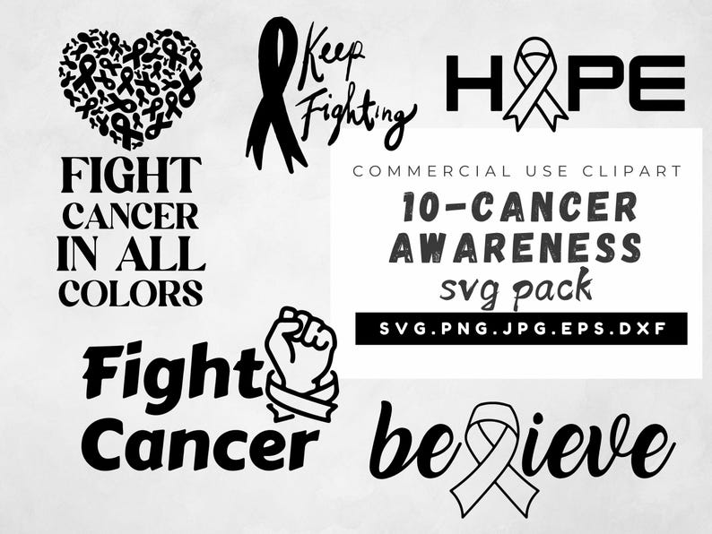 Breast Cancer Awareness SVG Bundle, Retro Cancer Svg, Fight Cancer Svg ...