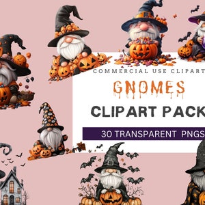 Watercolor Halloween Cute Gnomes PNG, Halloween Gnome Bundle, Gnomes ...