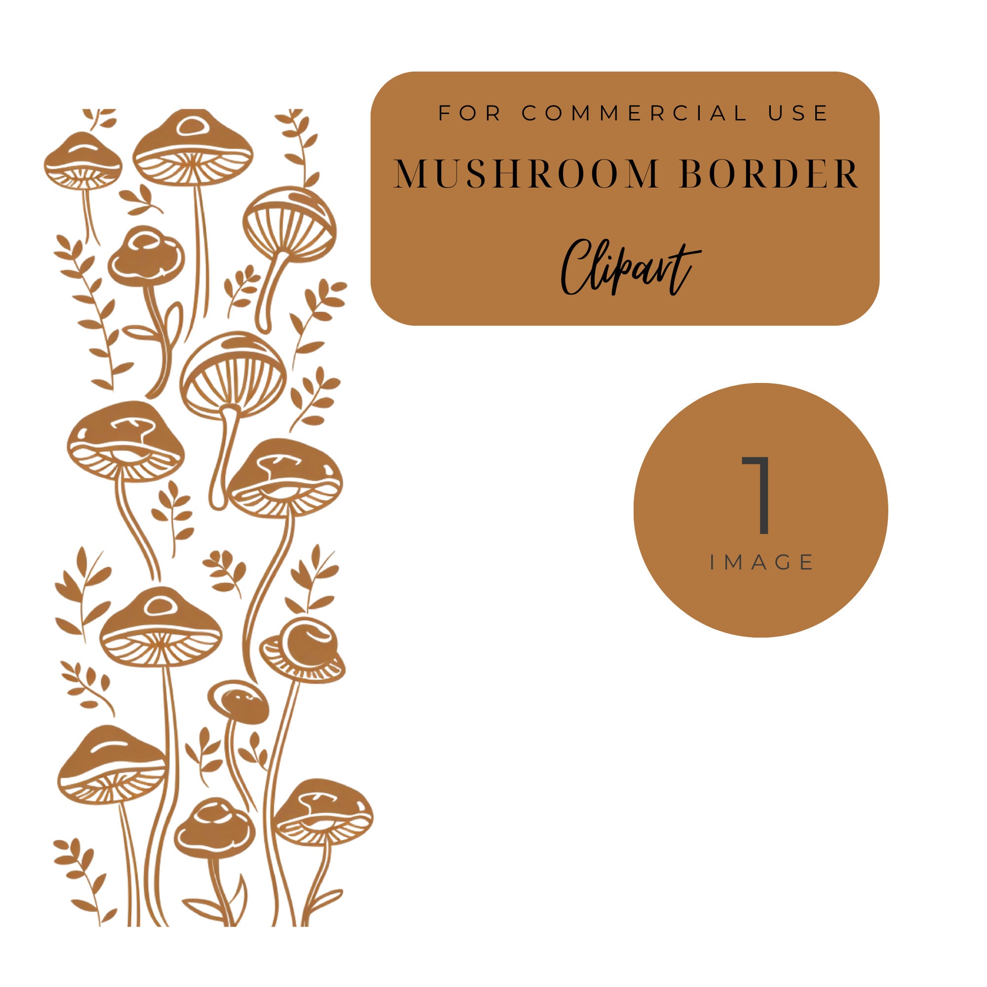 Mushrooms Border Svg Png Bundle of 5 Items, Mushroom Png, Mushroom ...