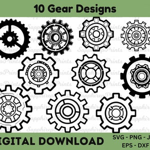10 Gears SVG Bundle, Cogs and Gears Svg, Gears Png Gears Clipart, Gear ...