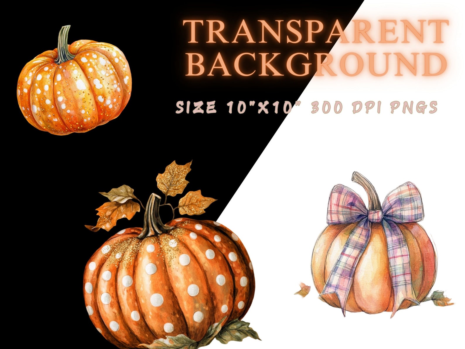 Watercolor Pumpkin Clipart Bundle | Cute Fall Pumpkins, Autumn Floral ...