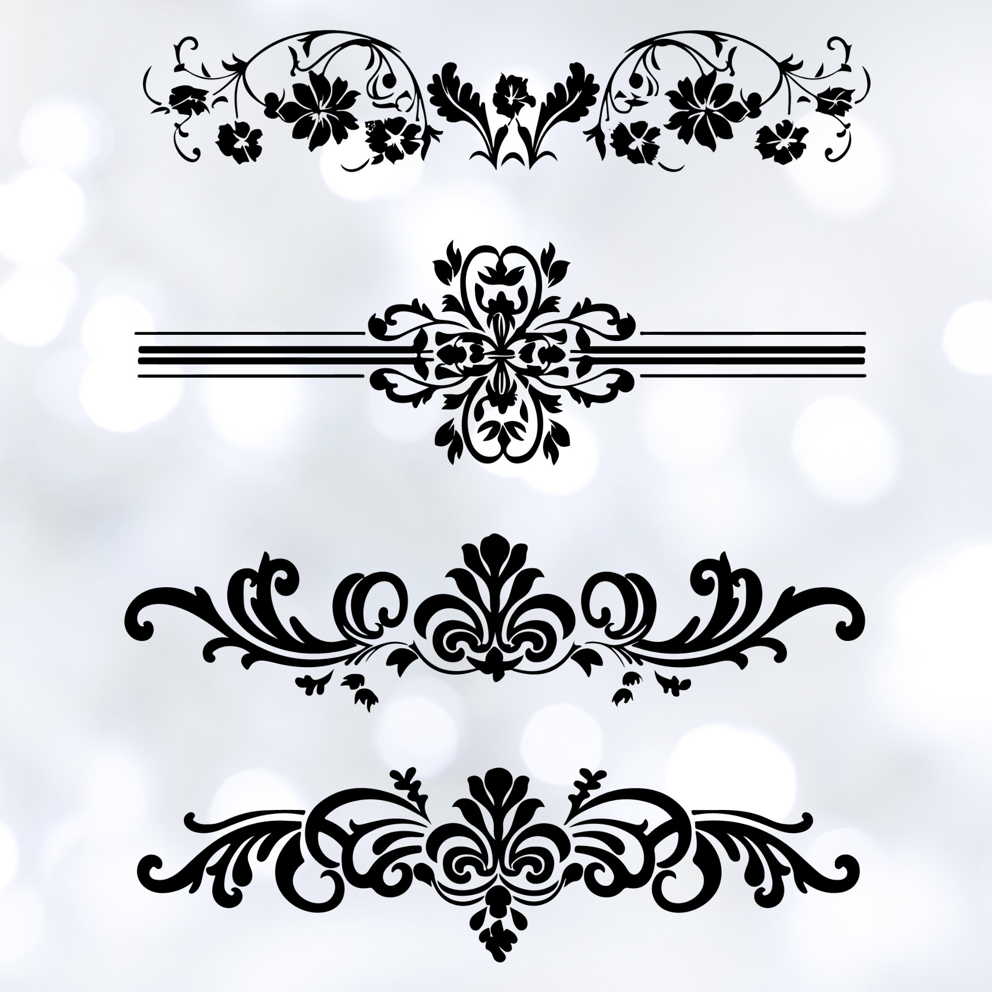 36 Decorative Elements SVG, Decorative Elements Svg Bundle, Ornaments ...