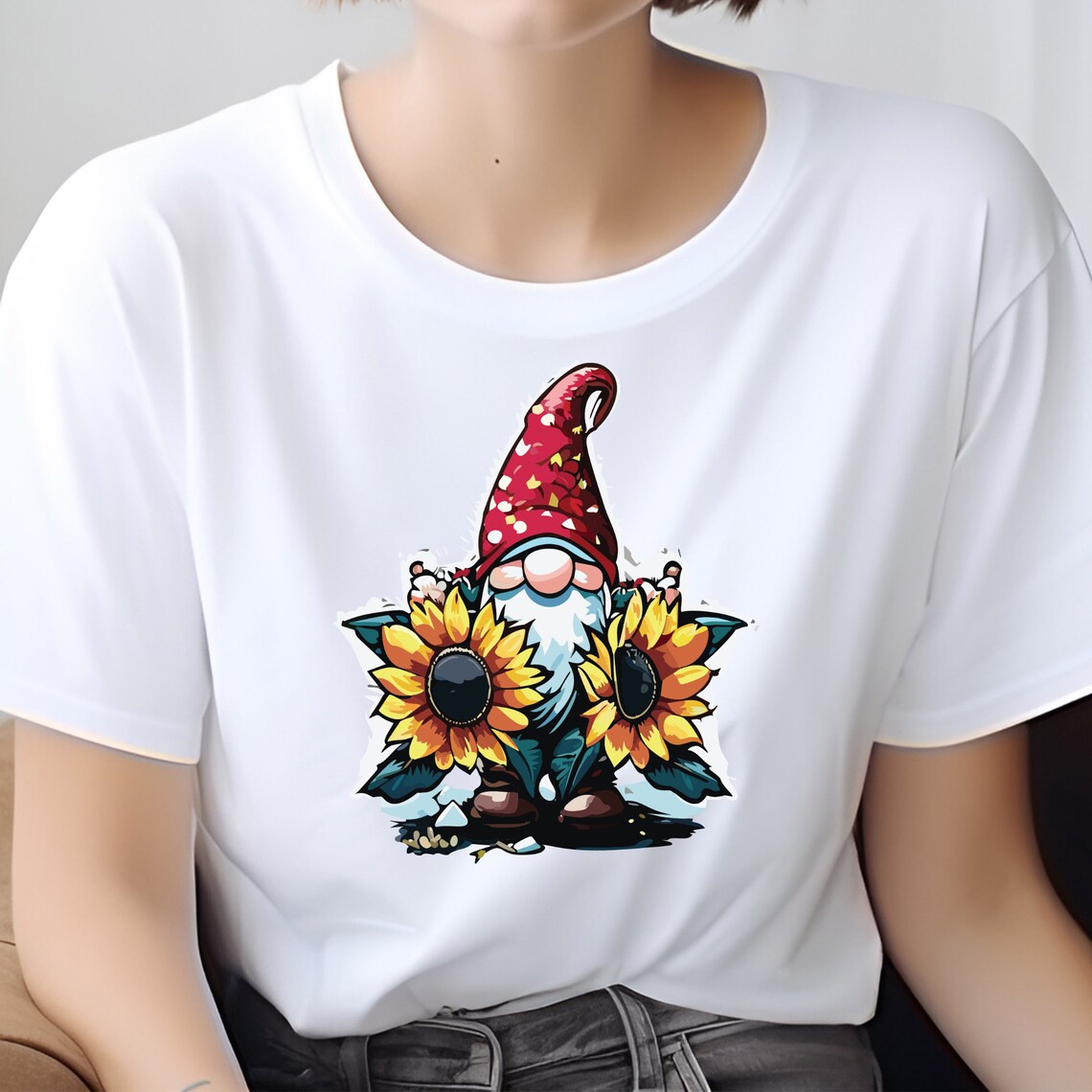 6 Sunflower Gnomes Svg Bundle, Gnomes With Sunflower Svg Bundle, Spring ...