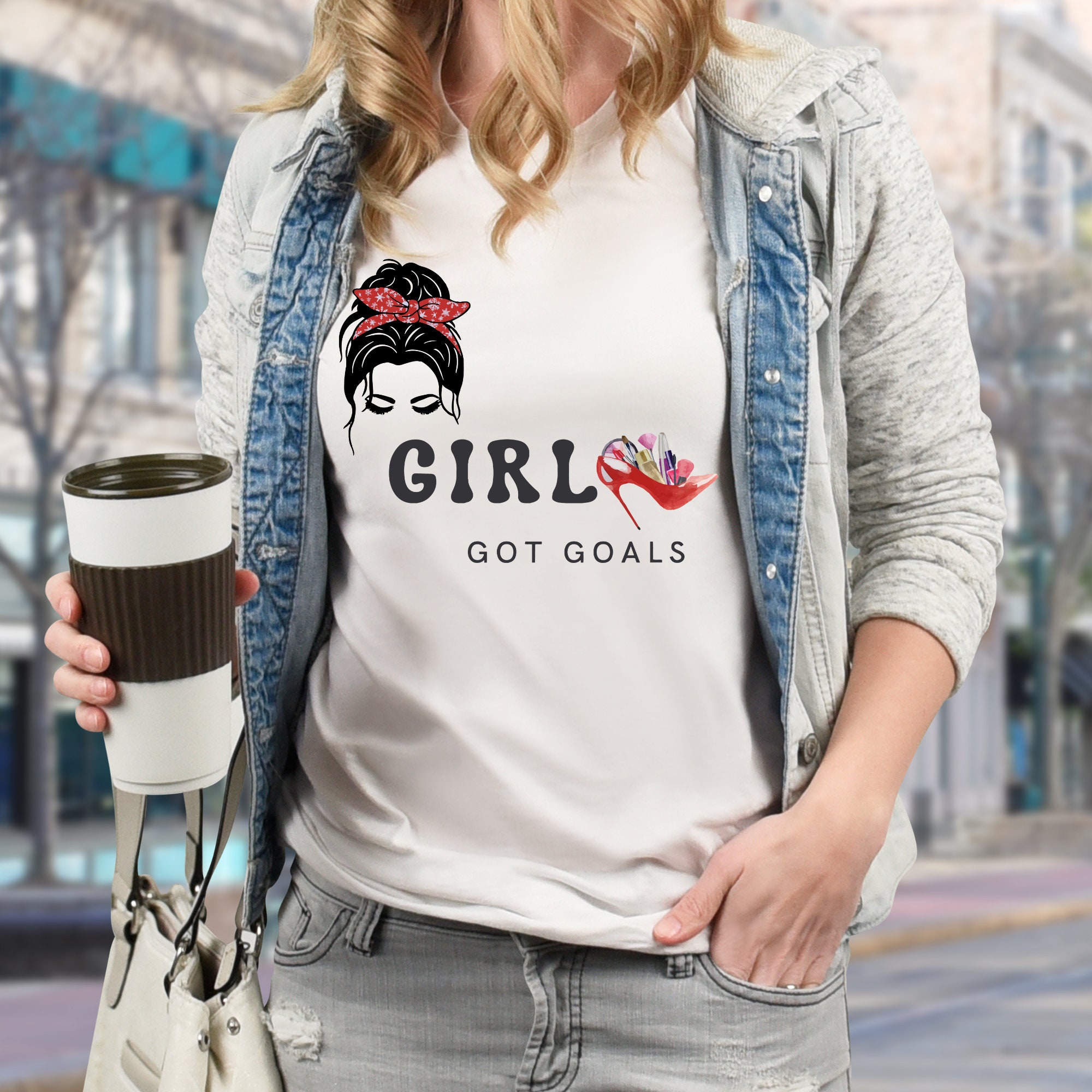 Girl Got Goal Svg and Png, Empowering Quote for Ambitious Women Digital Art, Determined Girl SVG ...