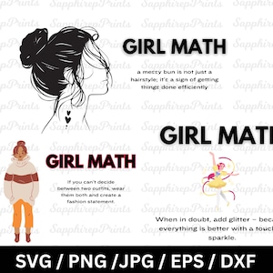 Girl Math Quote Svg Bundle, Girl Math Png Bundle, University Png, Math ...