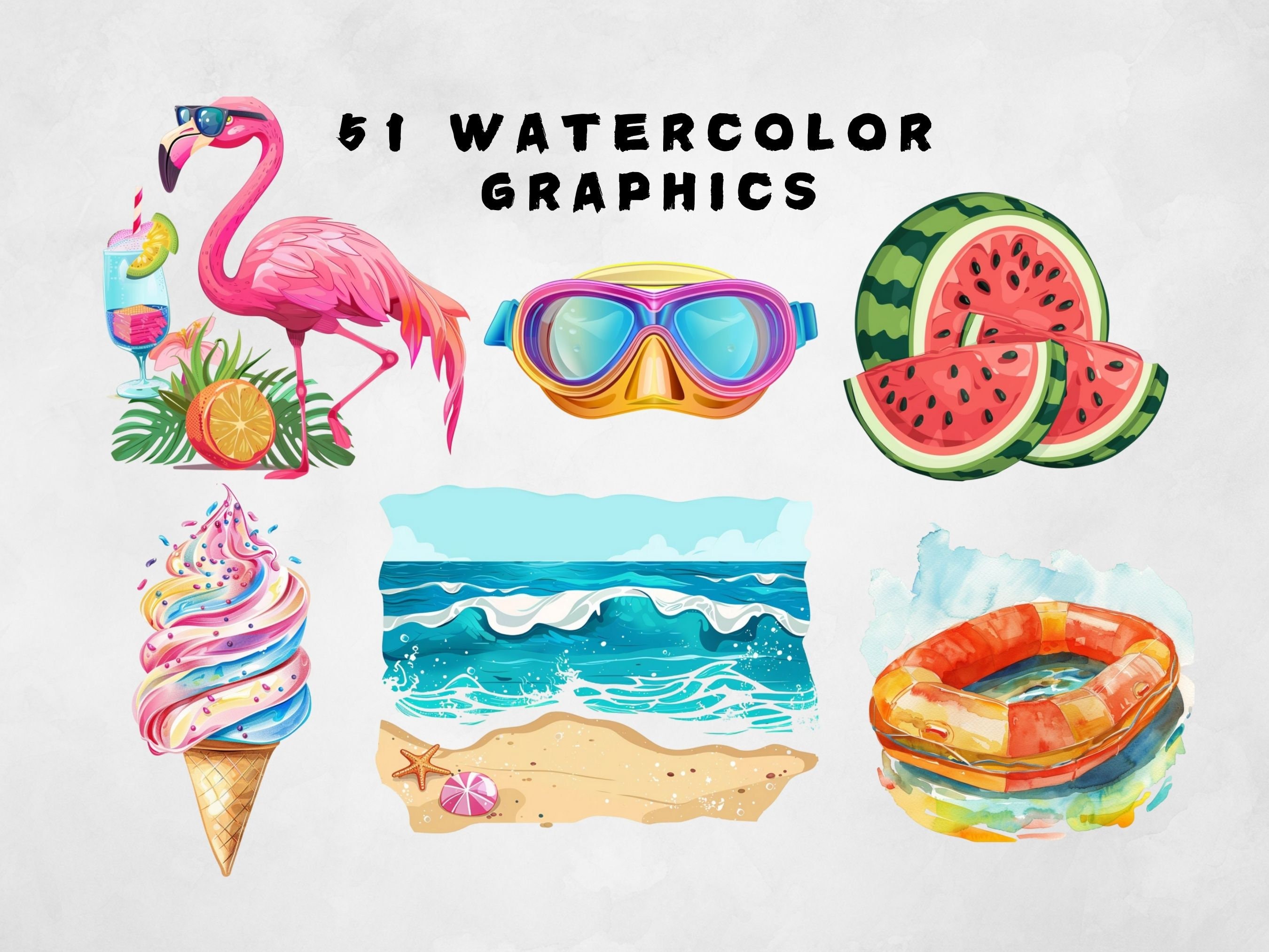 Pool Party Clipart Bundle, Summer Party Clipart PNG, Beach Party ...