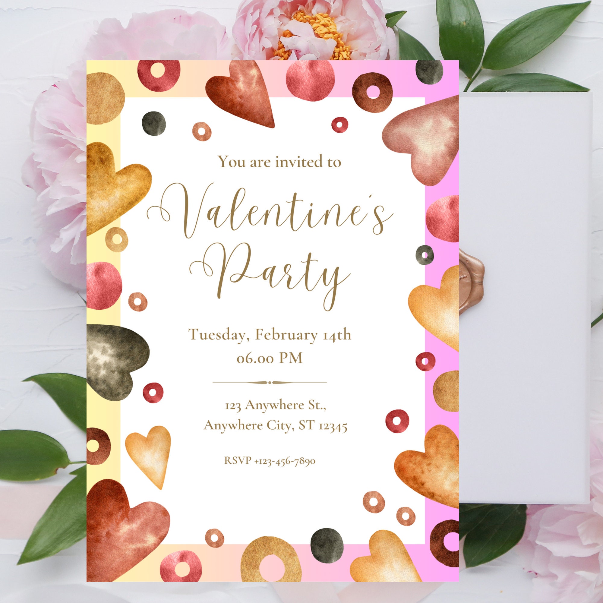 Editable Valentine Day Party Invitation Template, Valentine's Day ...