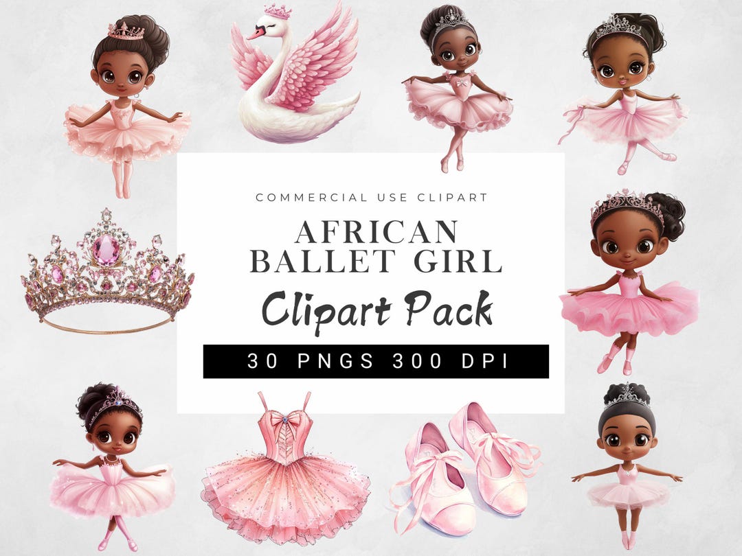 Watercolor Ballerina Clipart Set | Pink Ballet Girl Graphics | Swan ...