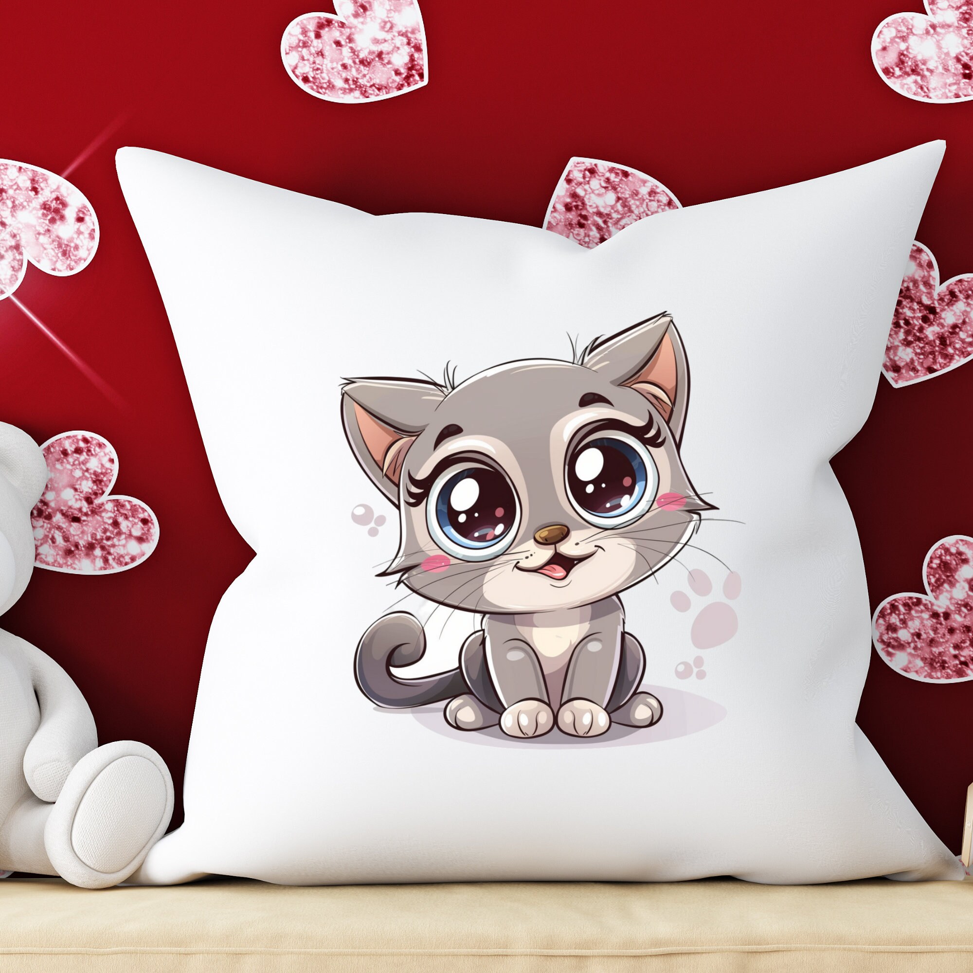 Cute Kitten Clipart, Kawaii Cat Clipart, Cat Kitten Illustrations ...
