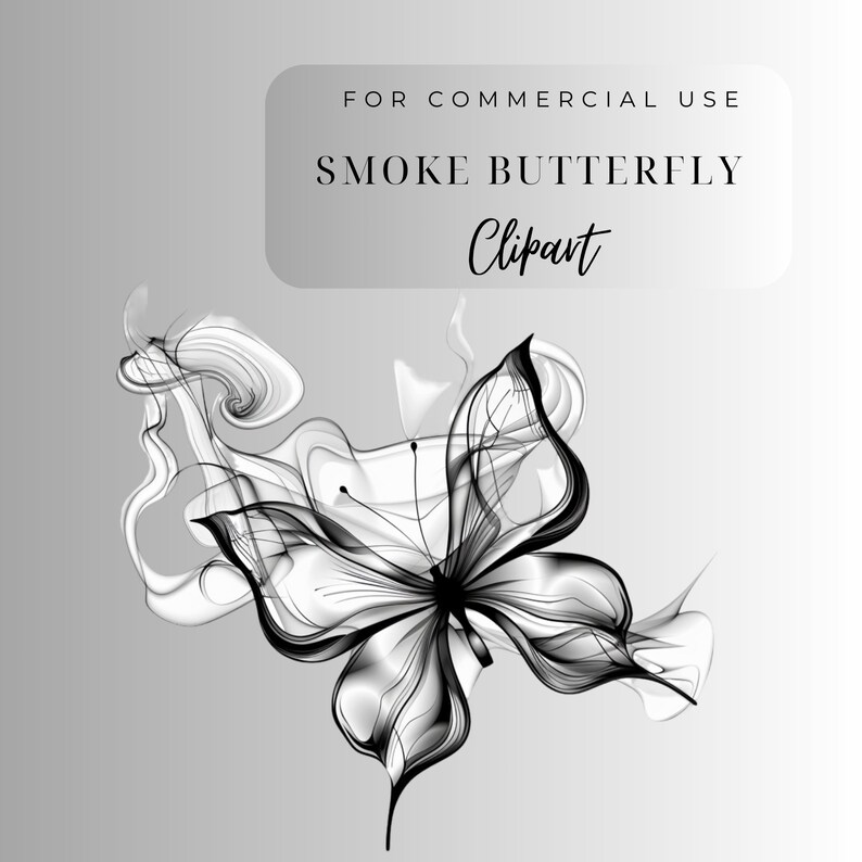 Smoke Butterfly Clipart Bundle | Vibrant Butterfly PNG Set | Black ...