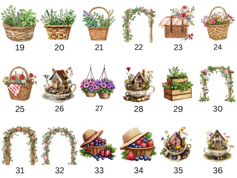 Gardening Clipart Bundle, Home Garden Png, Vintage Garden Tools ...