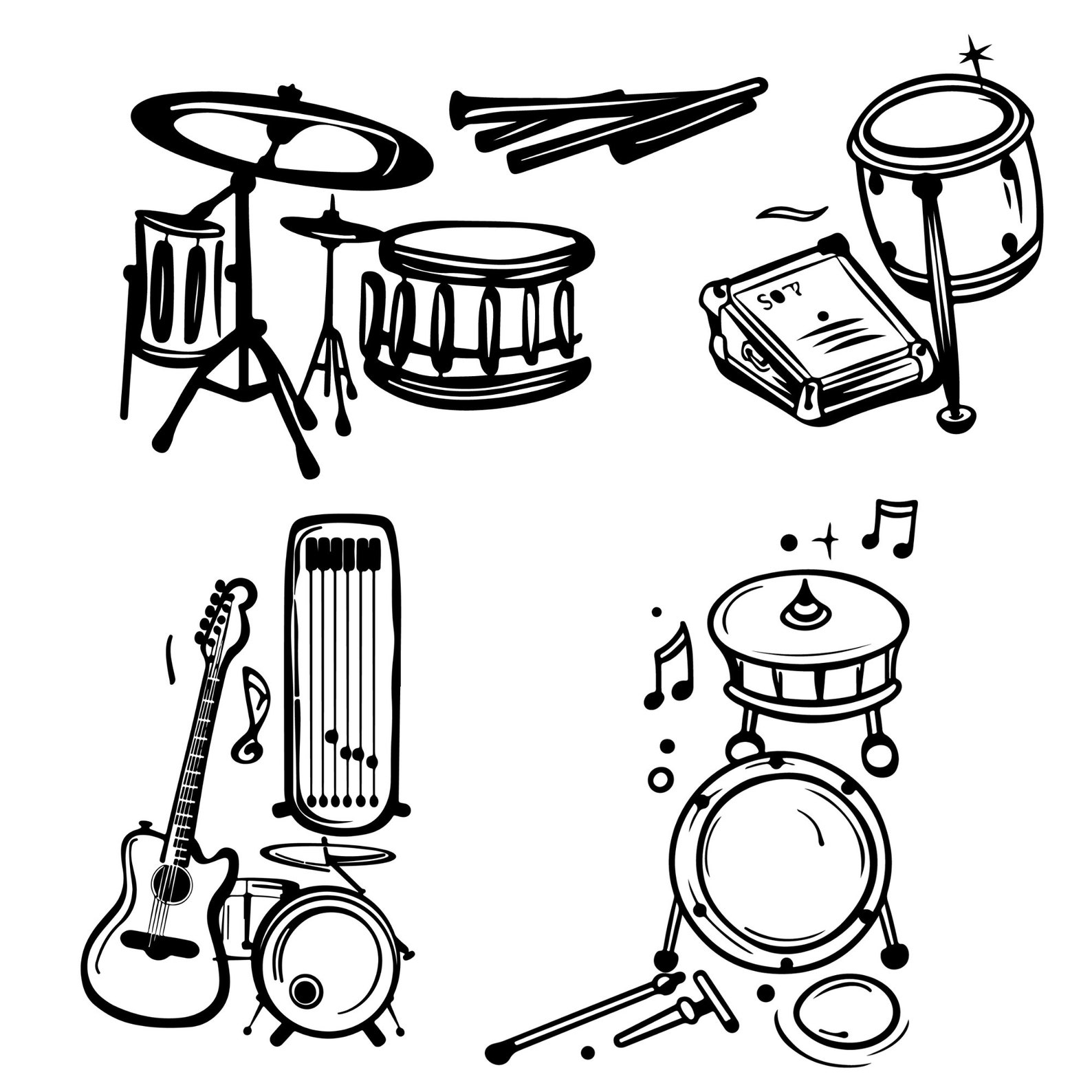 Music Instruments Svg Bundle, Guitar Svg, Music Instrument Vector Music ...