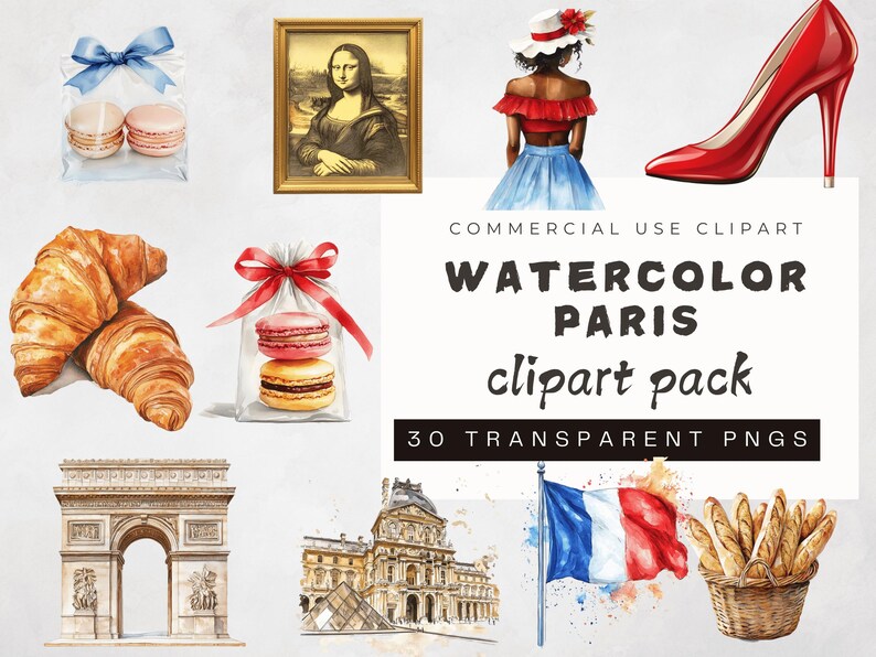 Watercolor Paris Clipart, French Girl Clipart, Eiffel Tower, Paris ...