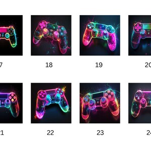 Game Controller Clipart, Neon Game Controller Png, Gamer Over Png ...