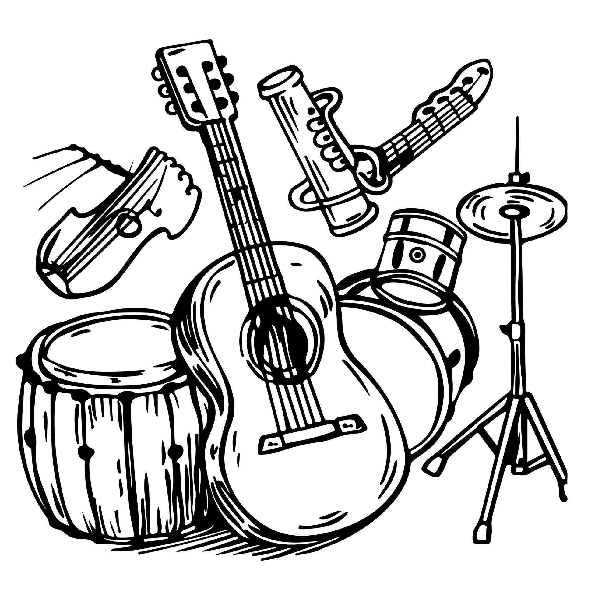 Music Instruments Svg Bundle, Guitar Svg, Music Instrument Vector Music ...