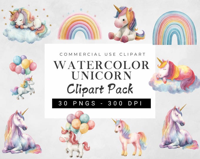 Rainbow Unicorn Clipart, Cute Unicorn PNG, Unicorn Birthday Party Clip ...