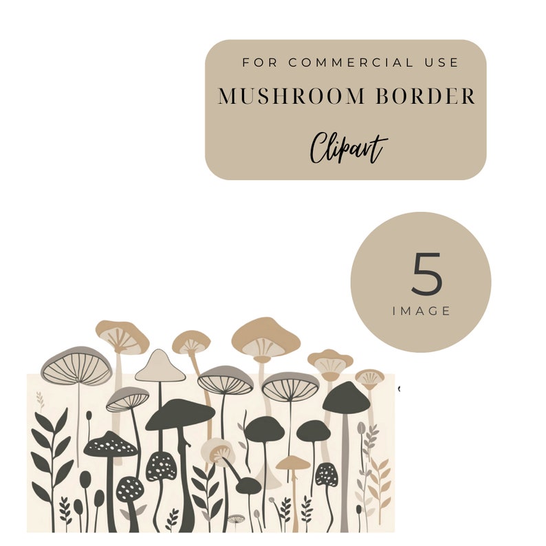 Mushrooms Border Svg Png Bundle of 5 Items, Mushroom Png, Mushroom ...